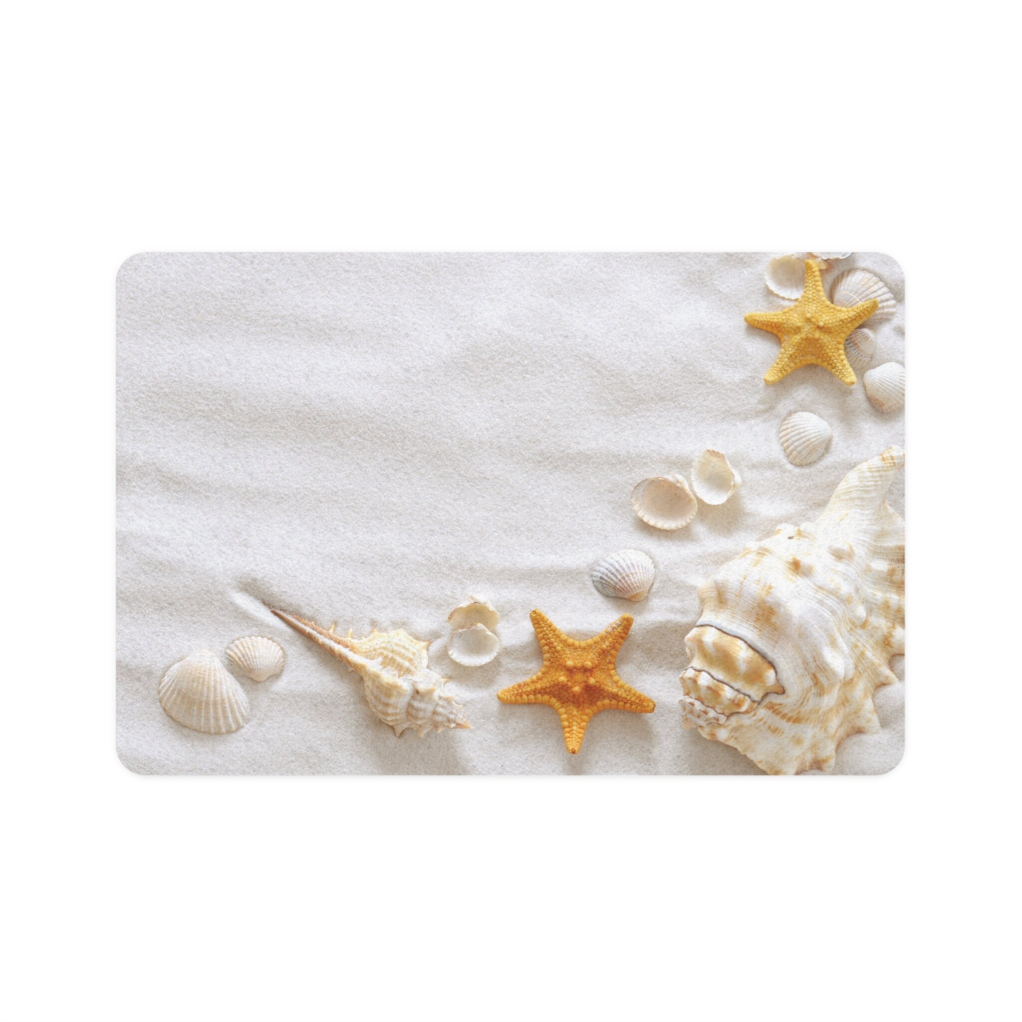 Seashell Sand Pet Food Mat. Beach House Dog Food Mat. Beach Dog. Beach ...
