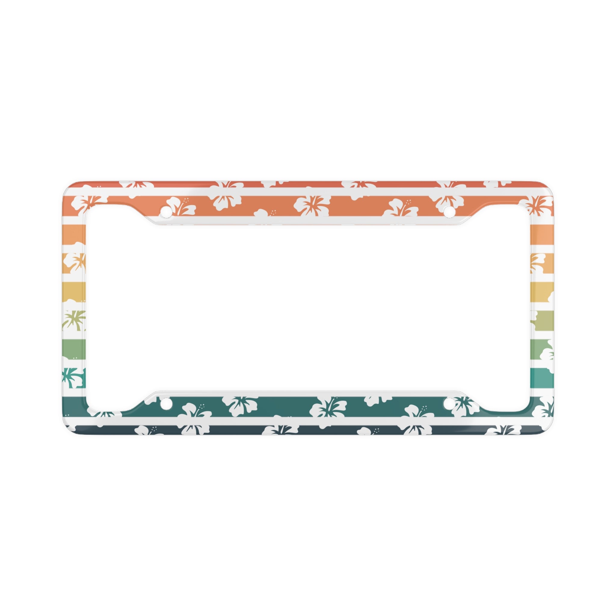 Rainbow Hibiscus Hawaiian Surfer License Plate Frame. Hawaiian License ...
