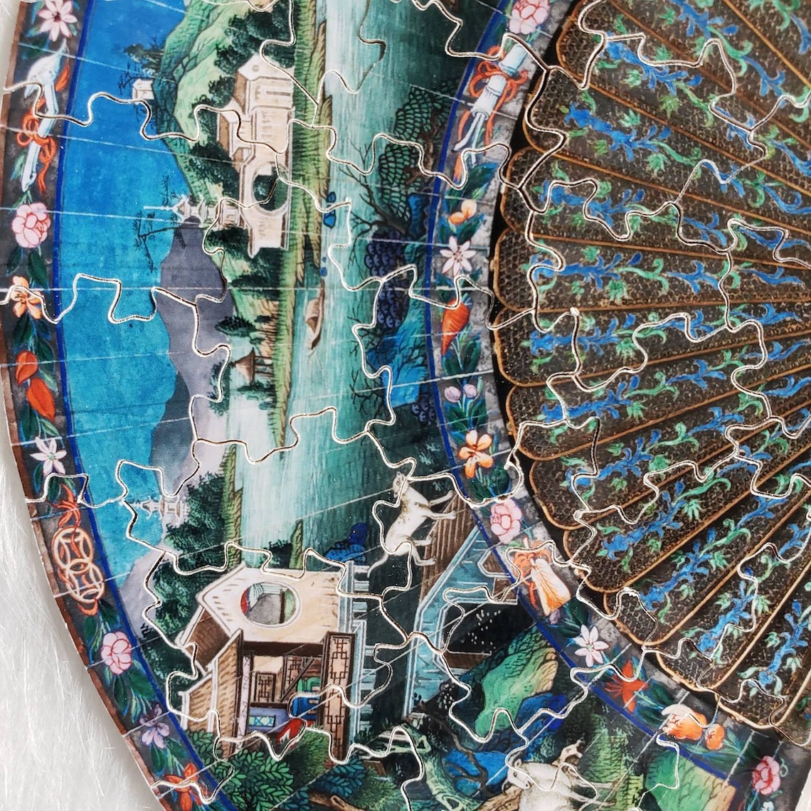 Adult 12 Yrs Handcut Wood Jigsaw Puzzle Chinese Fan C. | Etsy