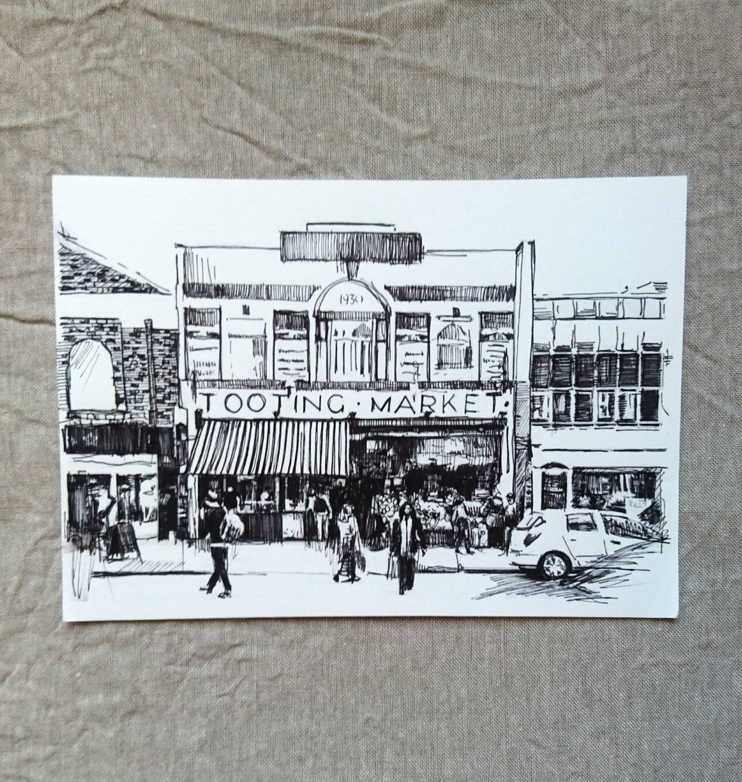Tooting Market Original Ink Drawing A5 Unframed - Etsy