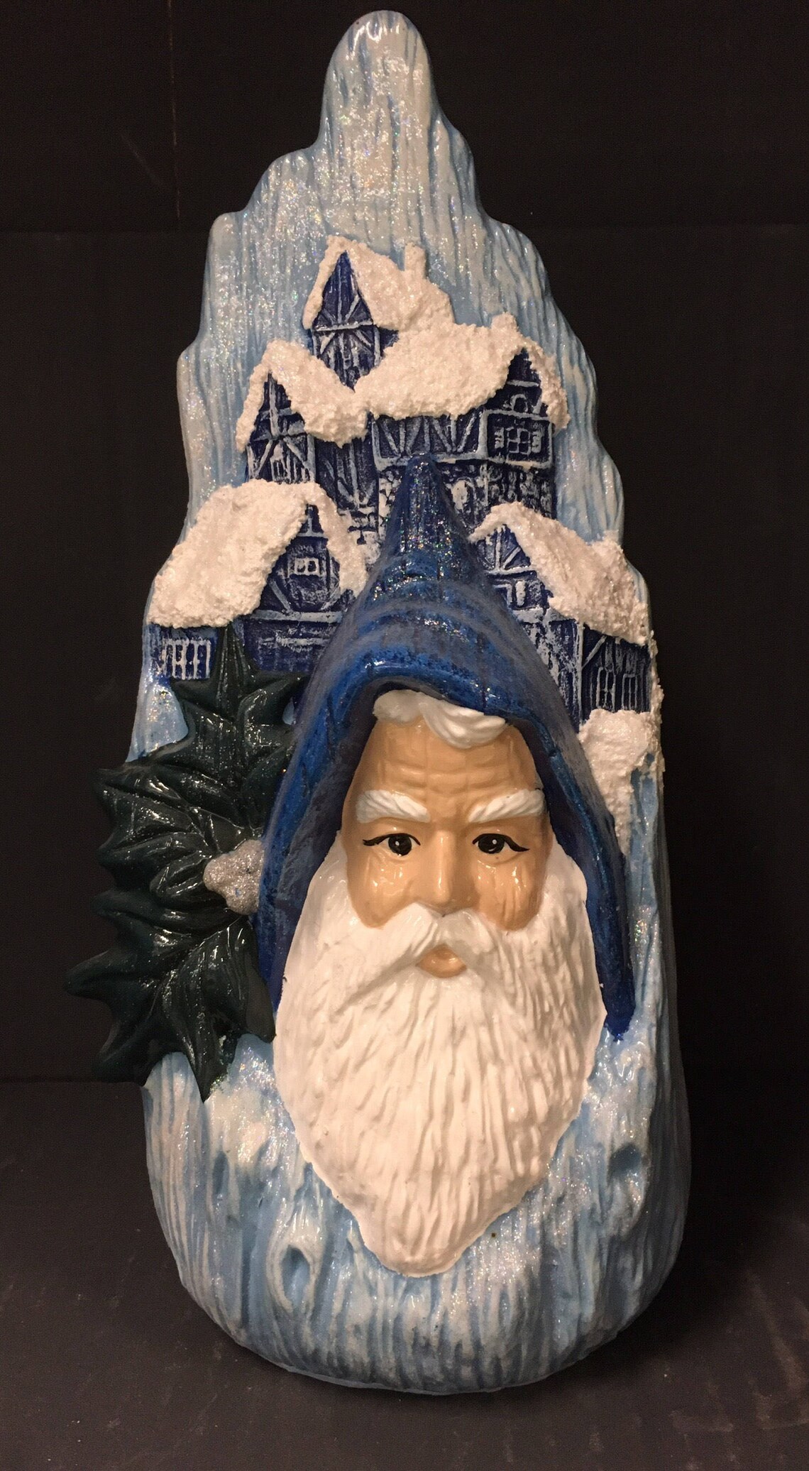 Ceramic Carved Santa - Etsy