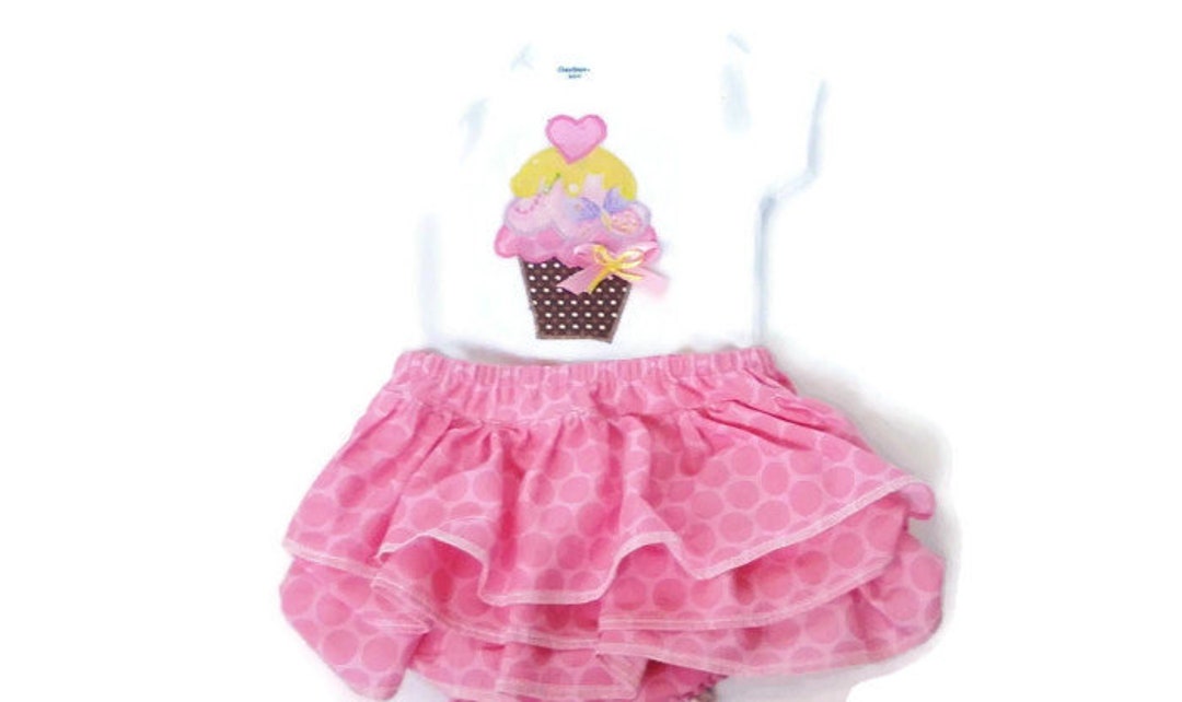 Baby Cupcake Outfit, Infant Girl Clothes, Baby Girl Cupcake Clothes ...
