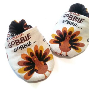 Thanksgiving Baby Booties: Turkey Print Soft Sole Slippers - Etsy