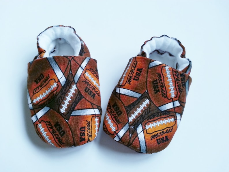 Baby Boy Football Shoes, Baby Boy Soft Sole Booties, Brown and White ...