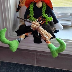 Halloween Witch Long Leg Gnome - Spooky Season Shelf Sitter Decor ...