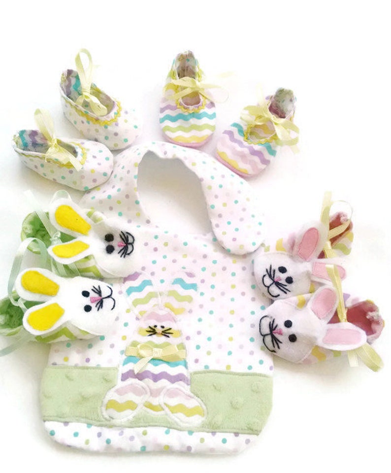 Easter Bunny Bib: Soft Cotton Baby Drool Cloth - Etsy