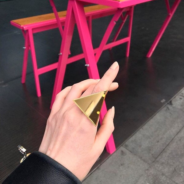 Triangle Ring - Etsy UK