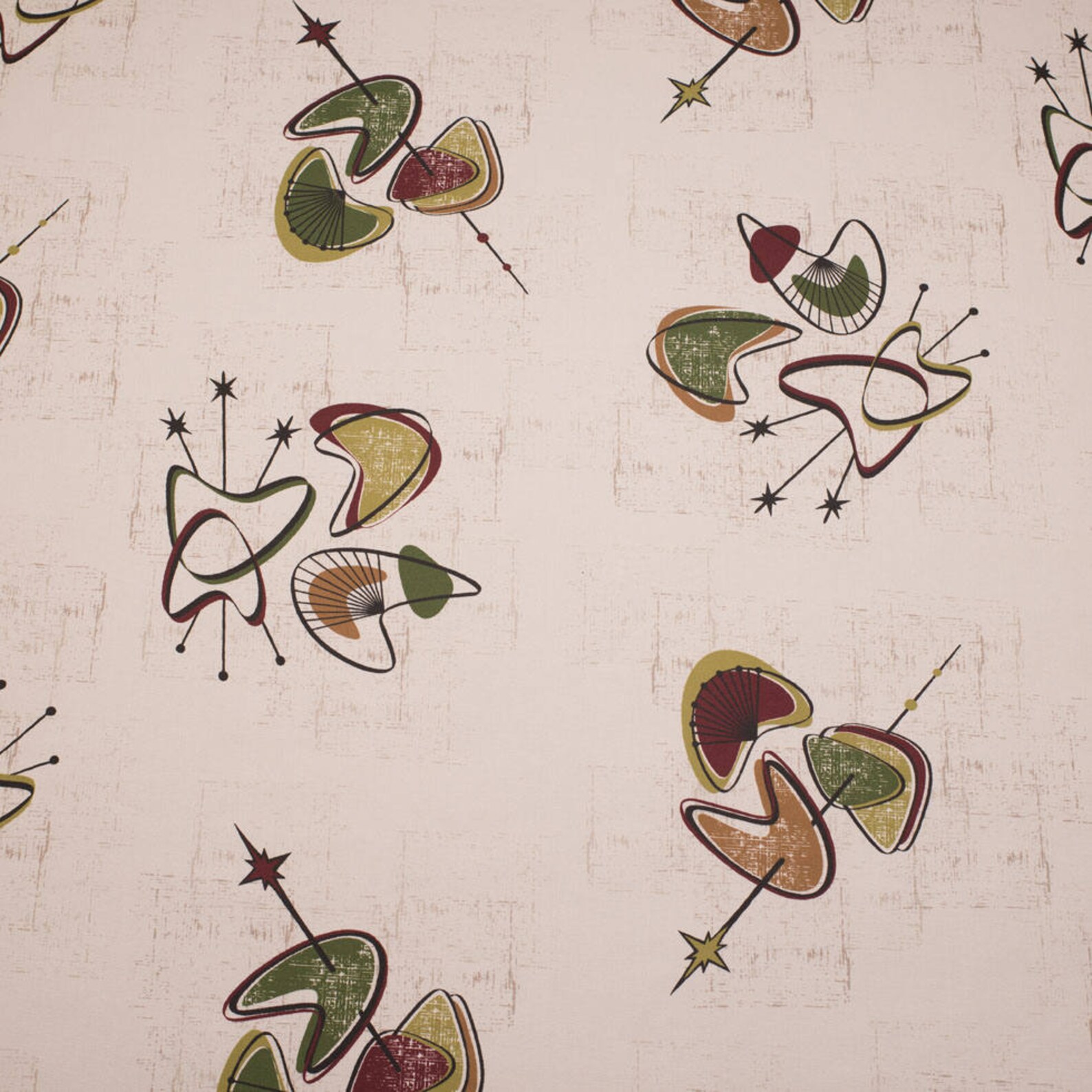 Mid Century Inspired Interior Atomic Boomerang Fabric by the Half Metre ...