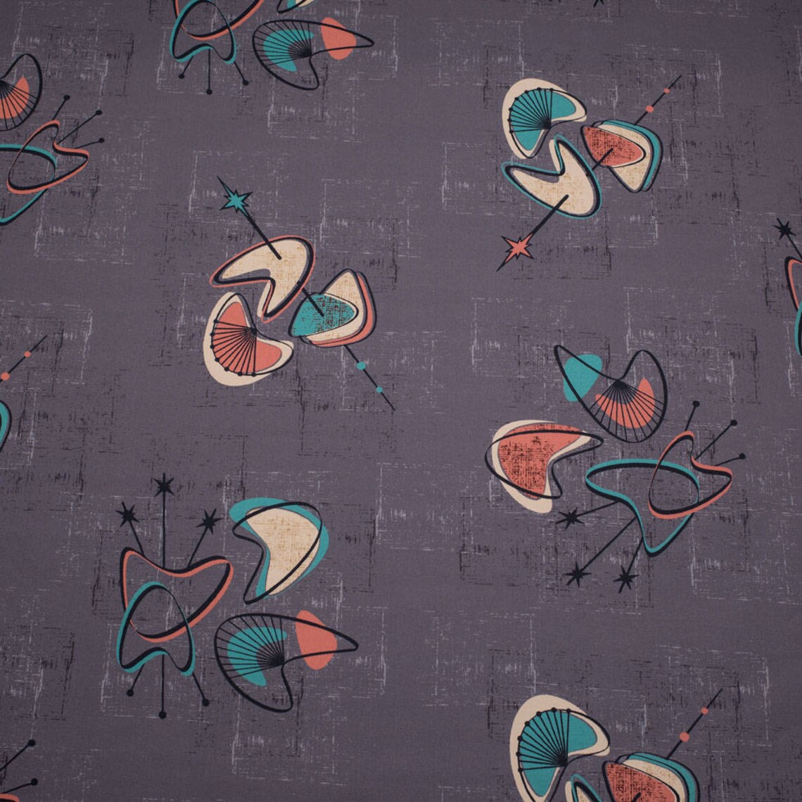 Mid Century Inspired Atomic Boomerang Interior Fabric by the Half Metre ...