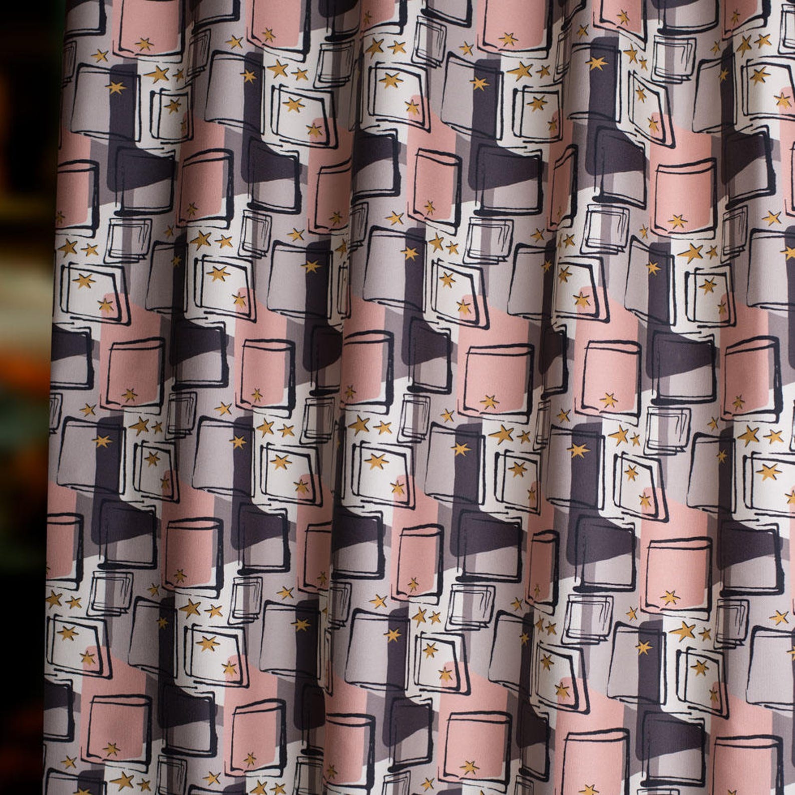 Mid Century Inspired Interior Fabric by the Half Metre 'starlight' - Etsy