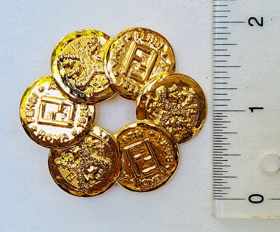 Vintage FENDI Yellow Gold-Plated Janus Roman Coin Wre… - Gem