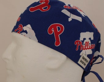 Philadelphia Phillies LARGE Scrub Hat: Men's Tie-back Surgical Cap - Etsy