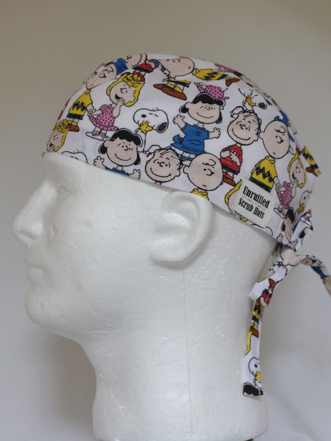 Surgical Regular Tie Back Scrub Hat for Men - Peanuts Packed Characters ...