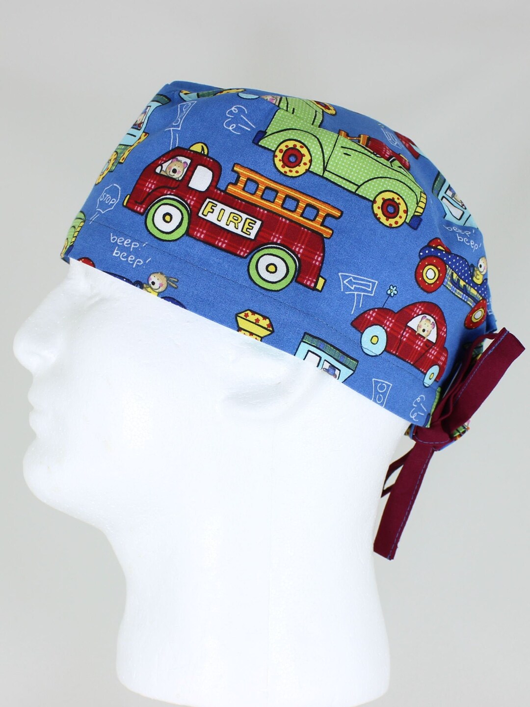 Surgical Regular Tie Back Scrub Hat for Men - Transportation - Etsy