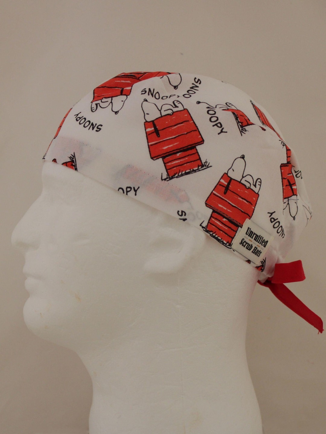 Surgical Regular Tie Back Scrub Hat for Men - Snoopy Sleepy House - Etsy