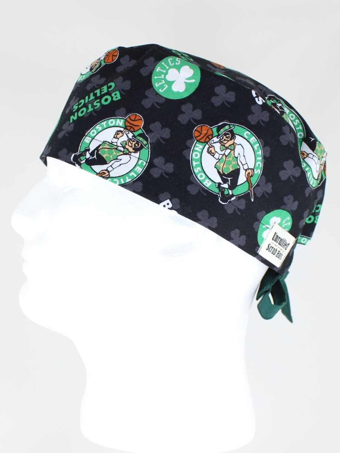 Surgical Regular Tie Back Scrub Hat for Men - Boston Celtics Black - Etsy