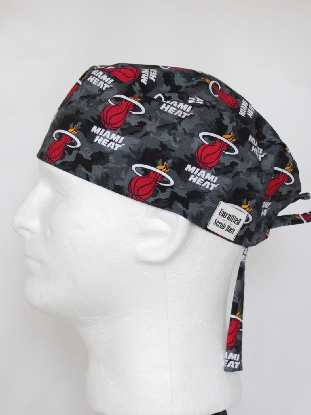 Surgical Regular Tie Back Scrub Hat for Men - Miami Heat Camo - Etsy