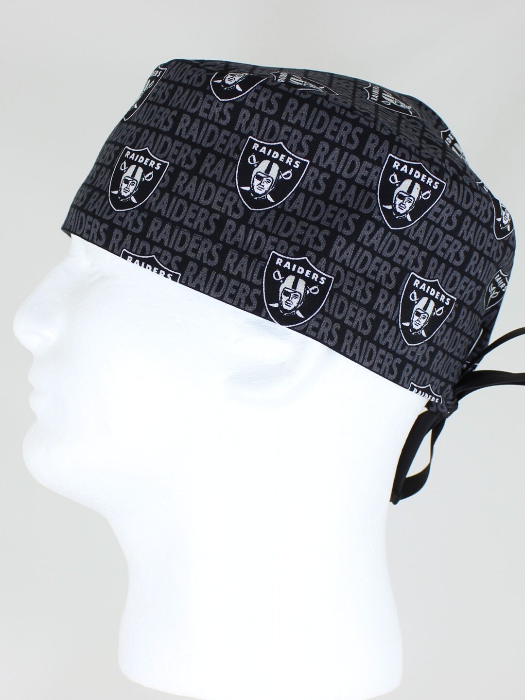 Surgical Regular Tie Back Scrub Hat for Men - Oakland Raiders Mini ...
