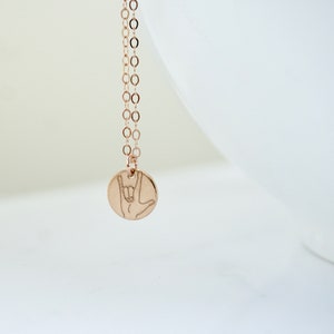 ASL Love Charm Necklace, I Love You Sign Language Necklace, Gift for ...