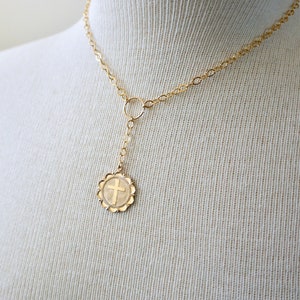 Gold Cross Necklace, Gold Filled Y Necklace, Bohemian, on Trend, Kelly ...