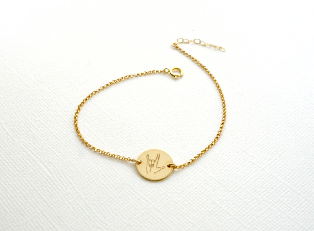 I Love You Sign Language Bracelet, Gift for Best Friend, Sterling ...