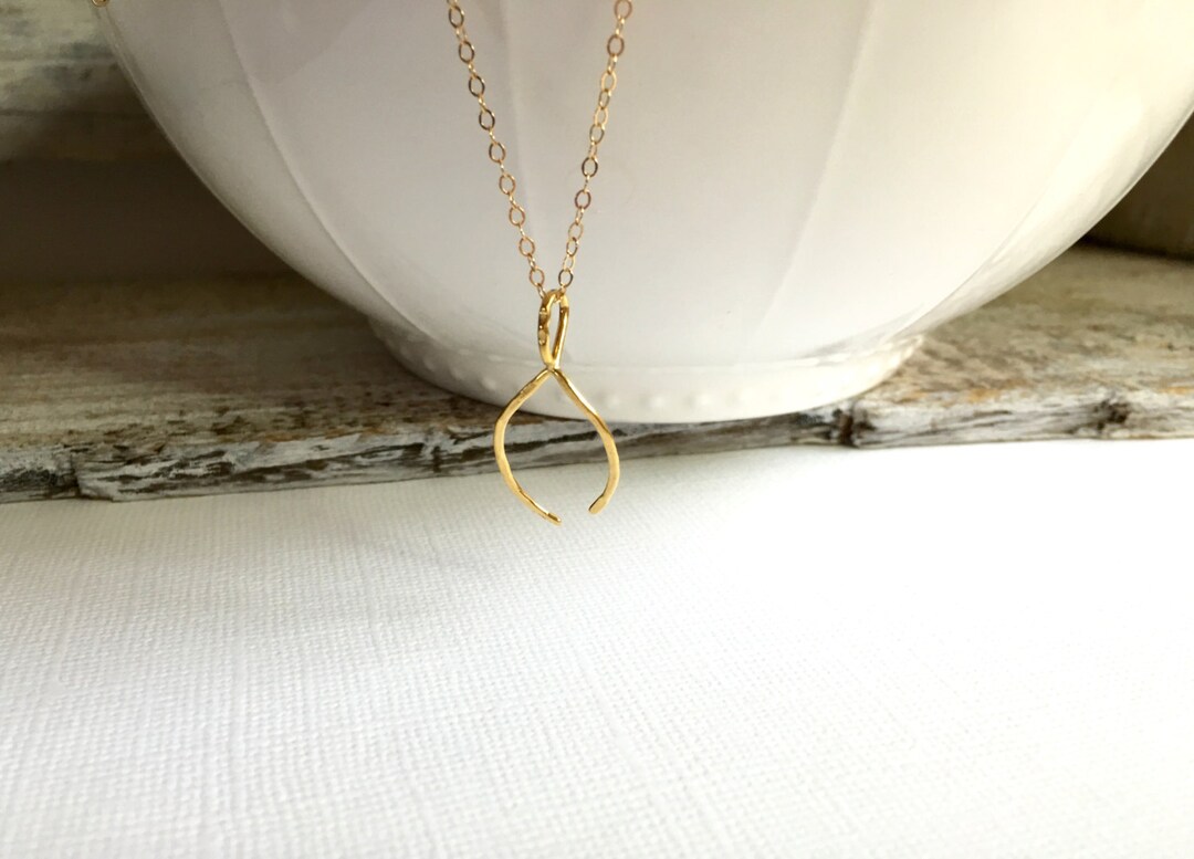 Make a Wish! New! Gold Wishbone Necklace, Bohemian Necklace, Rose Gold ...