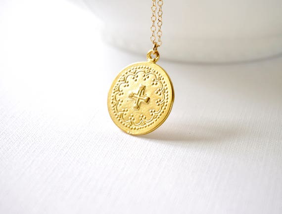 Round cross necklace store