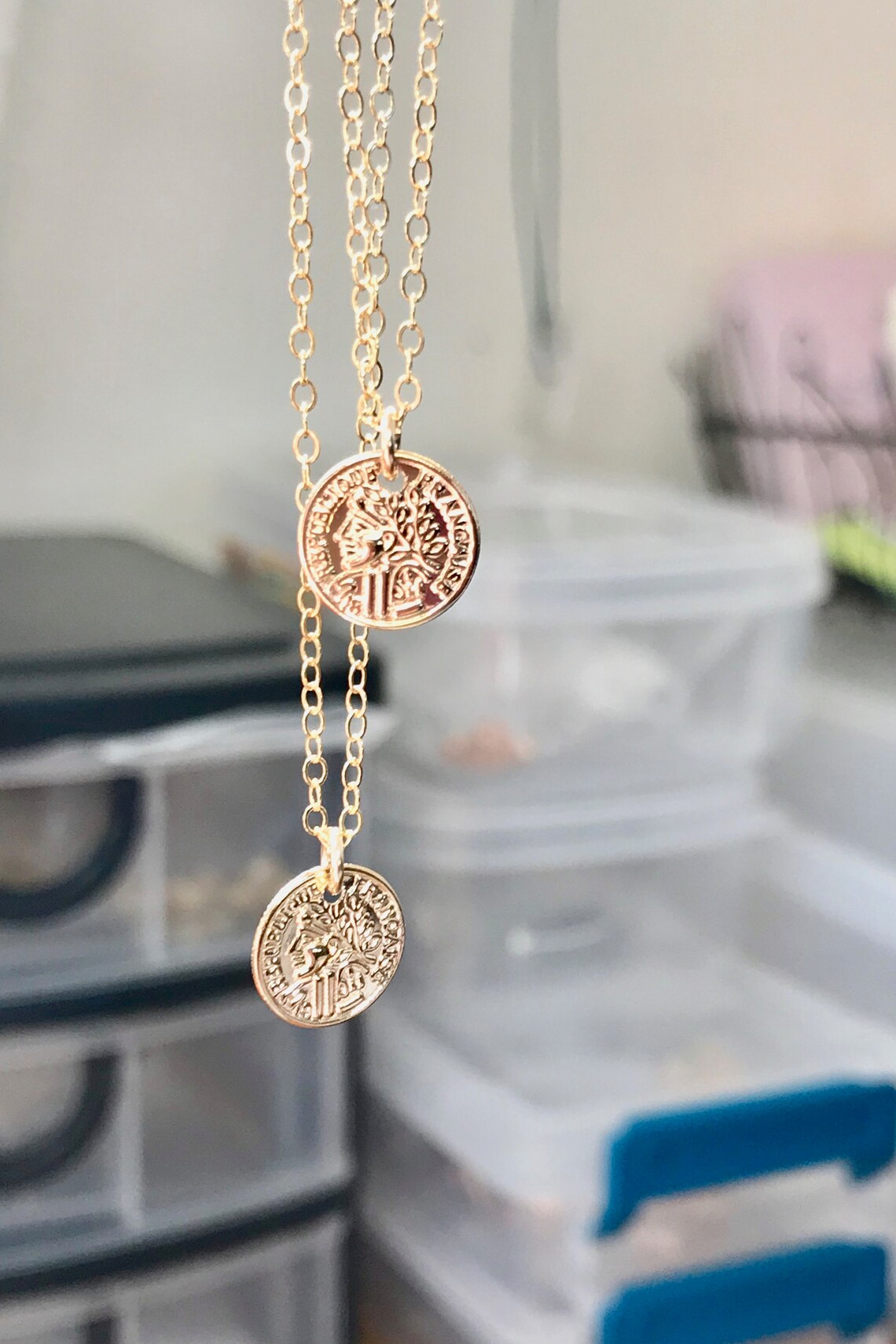 Gold Coin Necklace Set, Greek Coins, Layering Necklace, Bohemian ...