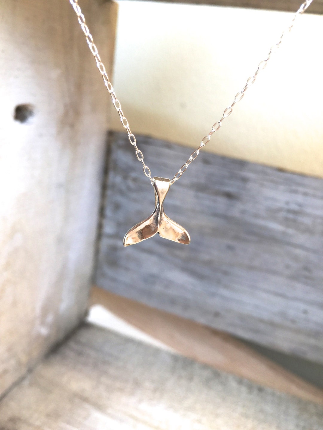 Whale Tail Necklace, Sterling Silver Whale Tail, Gold Whale Necklace ...