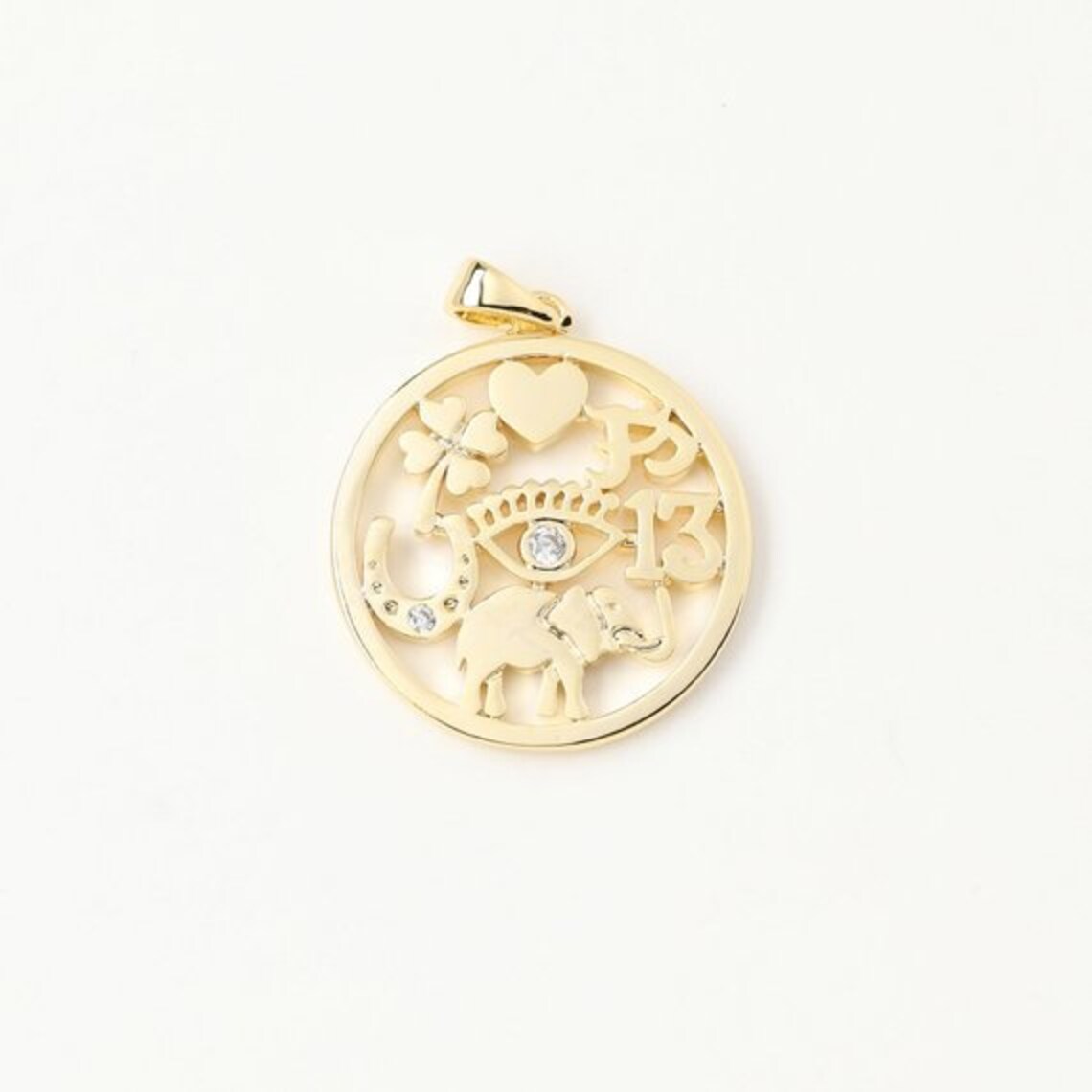Silver Good Luck Medallion, Ohm Necklace, Evil Eye Necklace, Heart ...