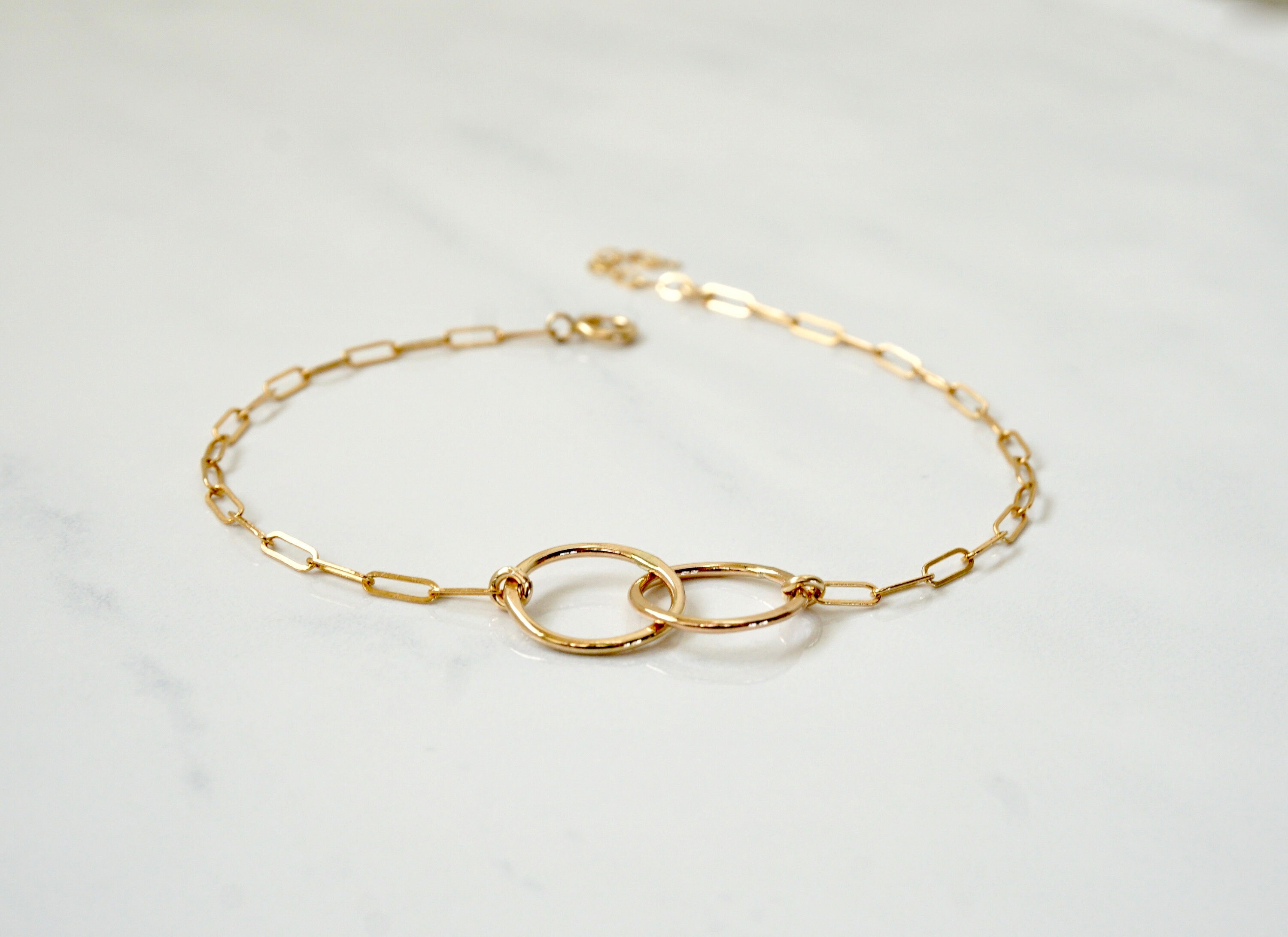 Gold Double Circle Bracelet, Unity Bracelet, Friendship Bracelet ...