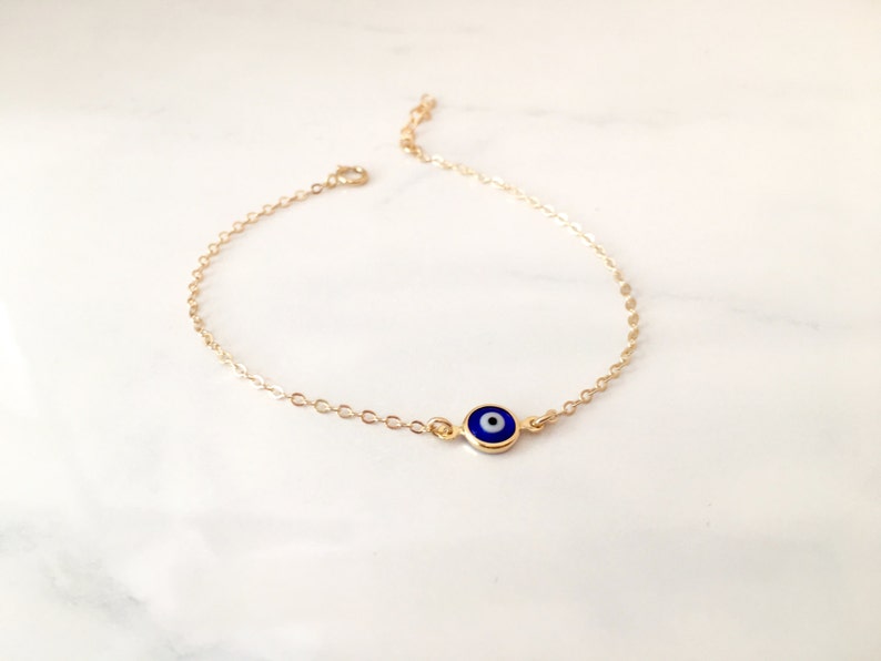 Gold Filled Evil Eye Anklet, Beautiful Gold Filled, Evil Eye Protection ...