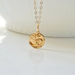 Round Coin Om Necklace, Sterling Silver Necklace, Rose Gold Necklace ...