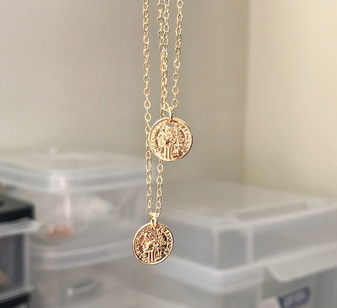 Gold Coin Necklace Set, Greek Coins, Layering Necklace, Bohemian ...