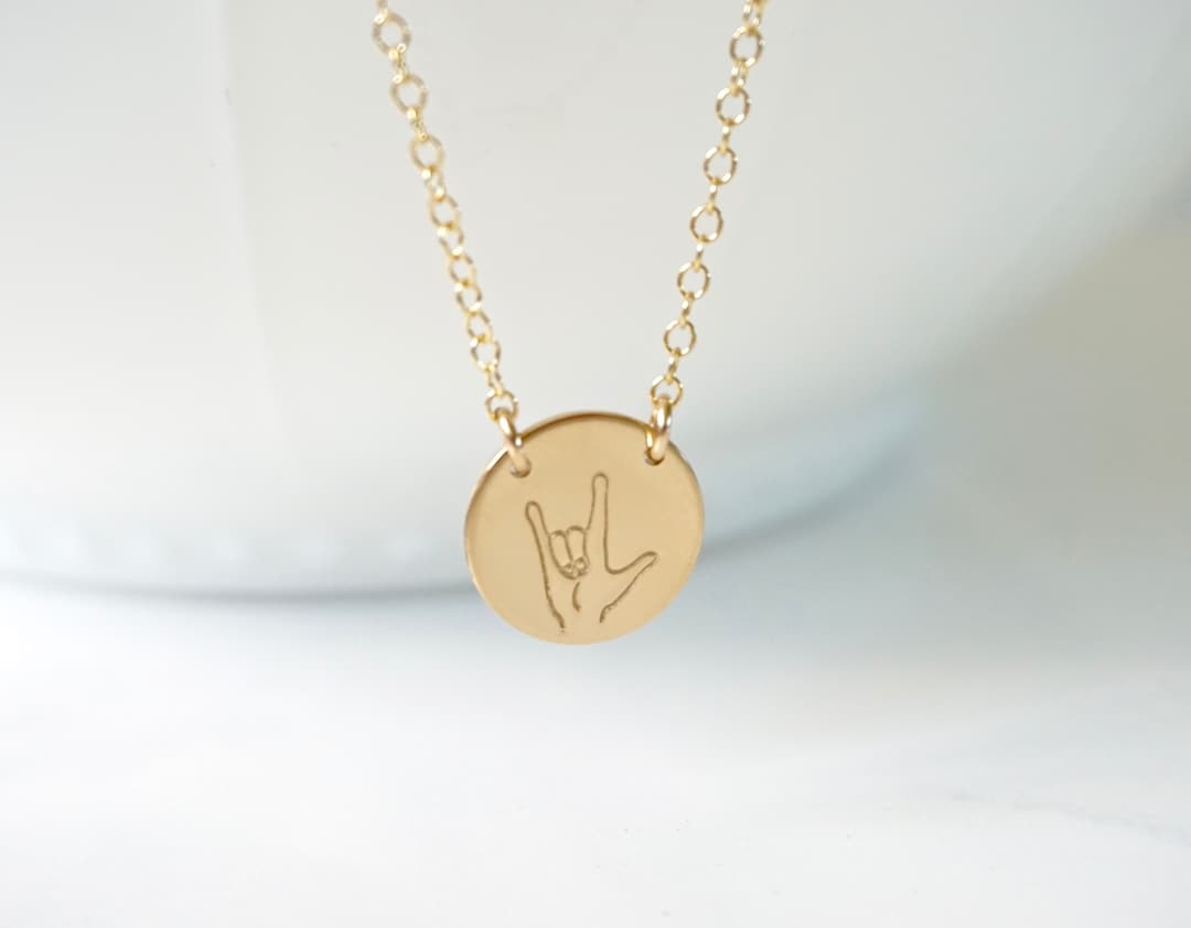 I Love You Sign Language Necklace, Gift for Best Friend, Sterling ...