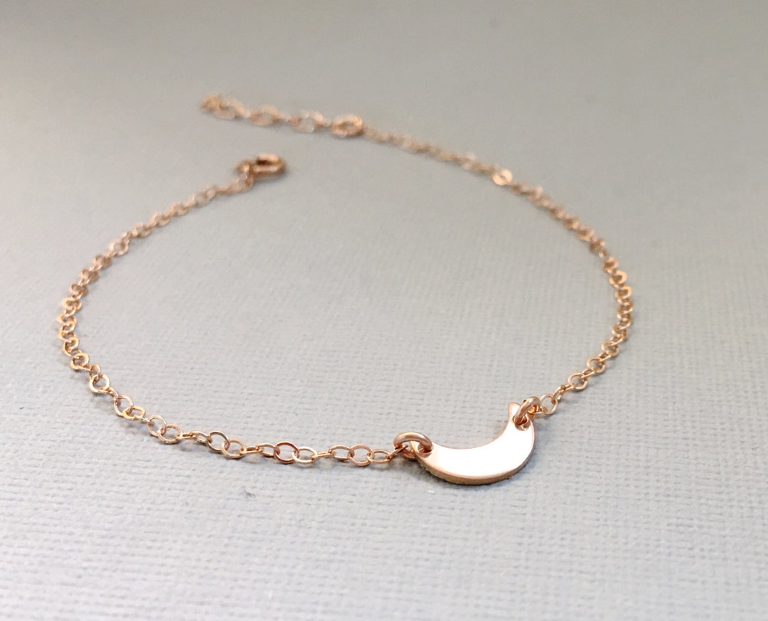 Rose Gold Filled Moon Bracelet, Sterling Silver Moon Bracelet, Gold ...