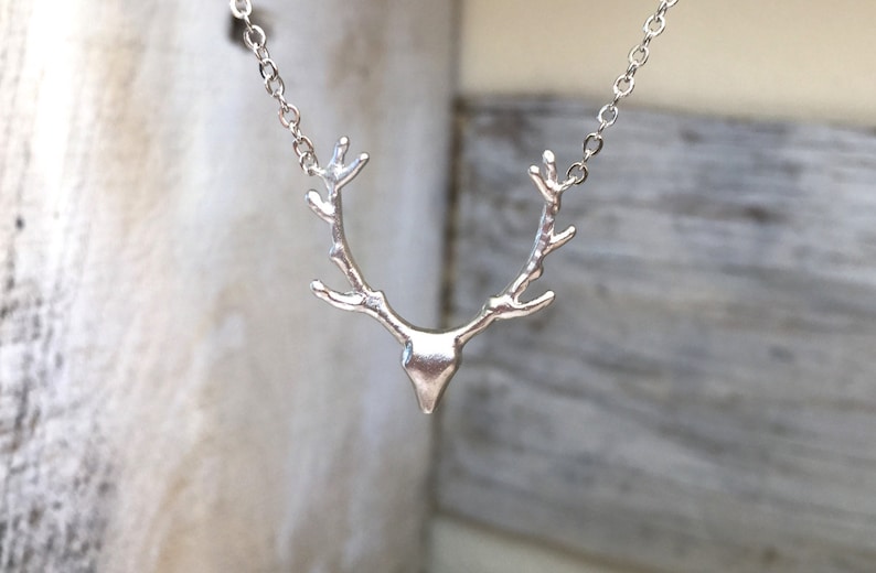 Deer Antler Necklace, Western Jewelry, Gold Deer Antler Gold Necklace ...