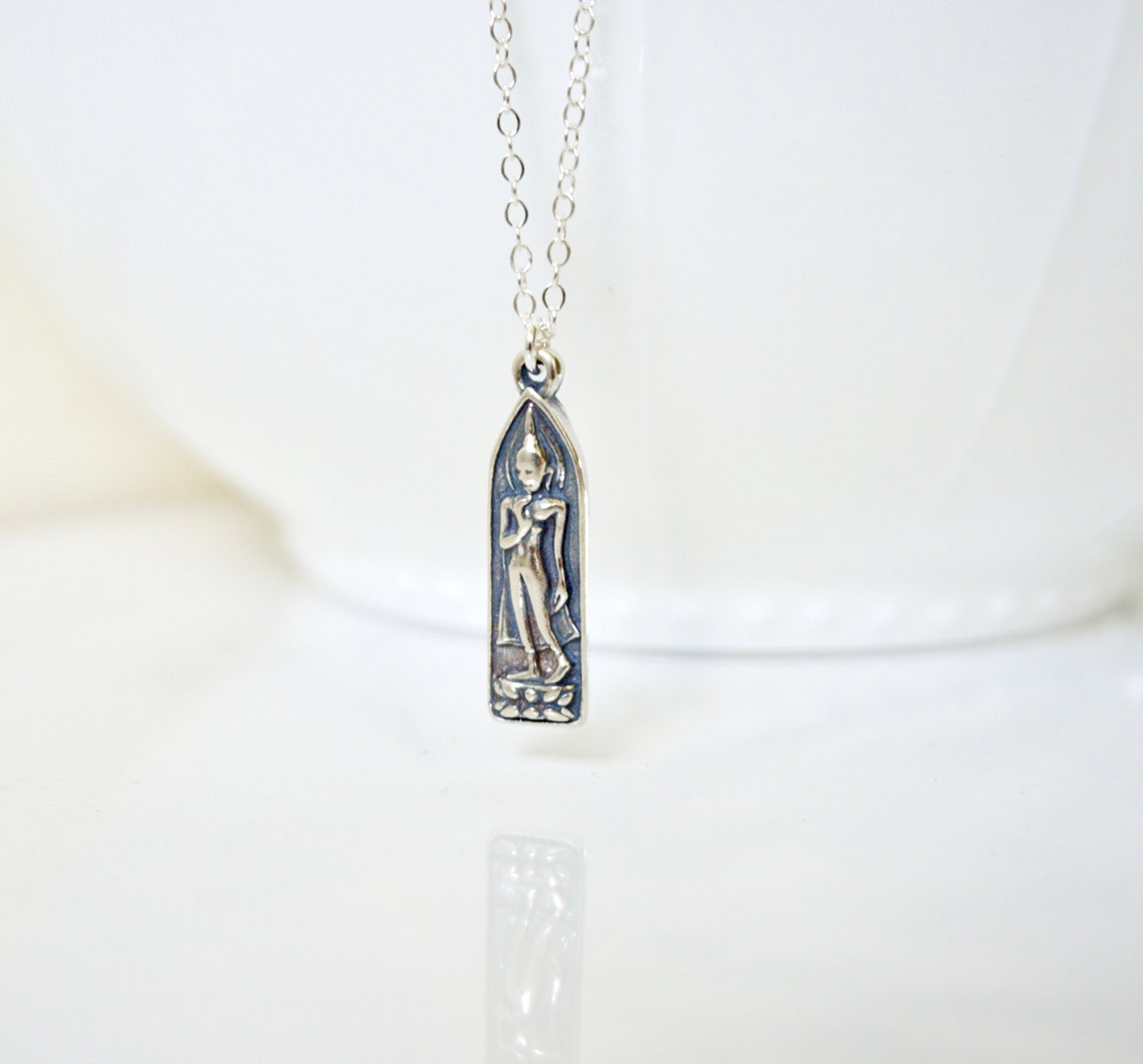 Buddha Amulet Necklace Sterling Silver Buddha Necklace - Etsy