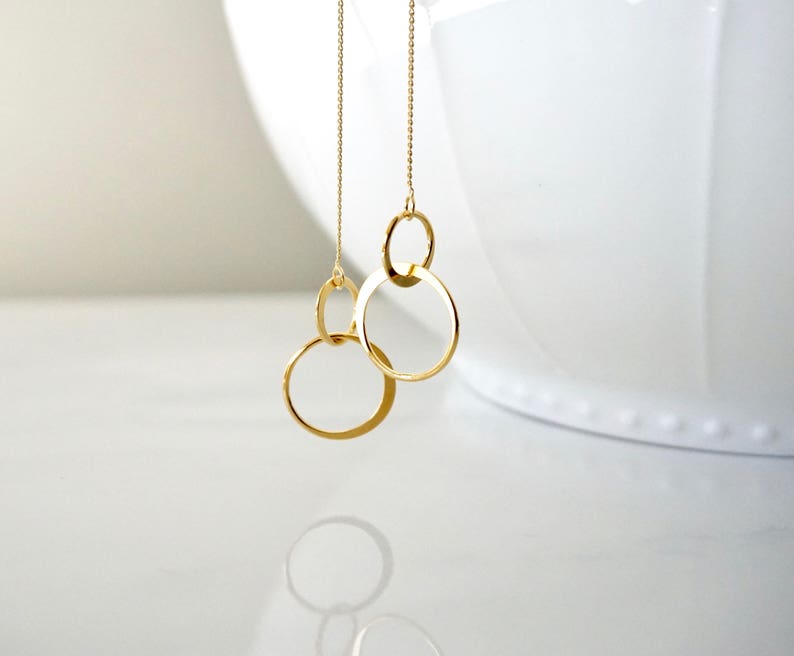 Long Drop Earrings, Thin Chain Threader Earrings, Sterling Silver, Gold ...