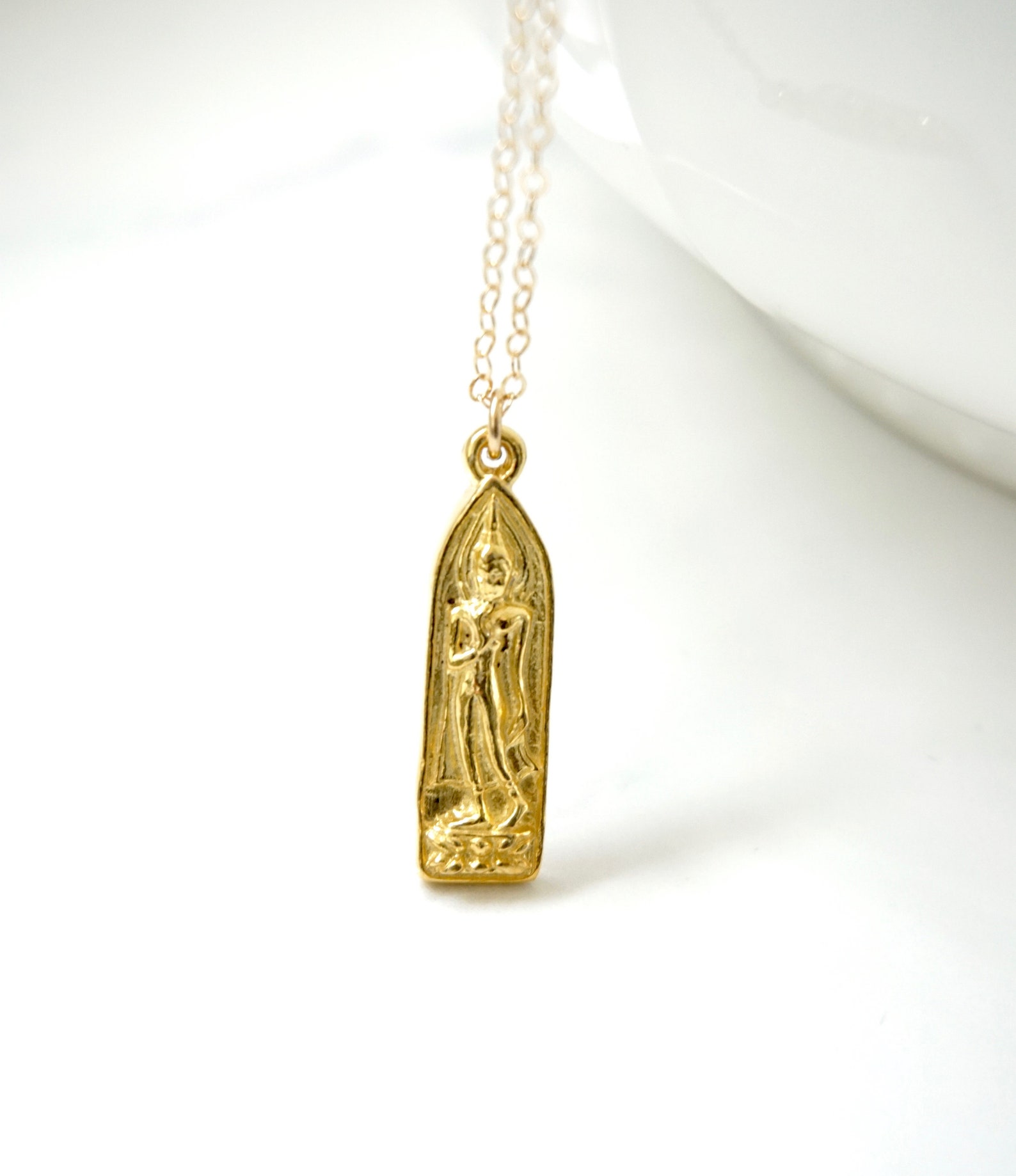 Buddha Amulet Necklace Sterling Silver Buddha Necklace - Etsy