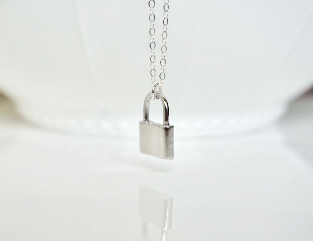 Silver Lock Necklace, Gold Love Lock Necklace, Sterling Silver Lock ...