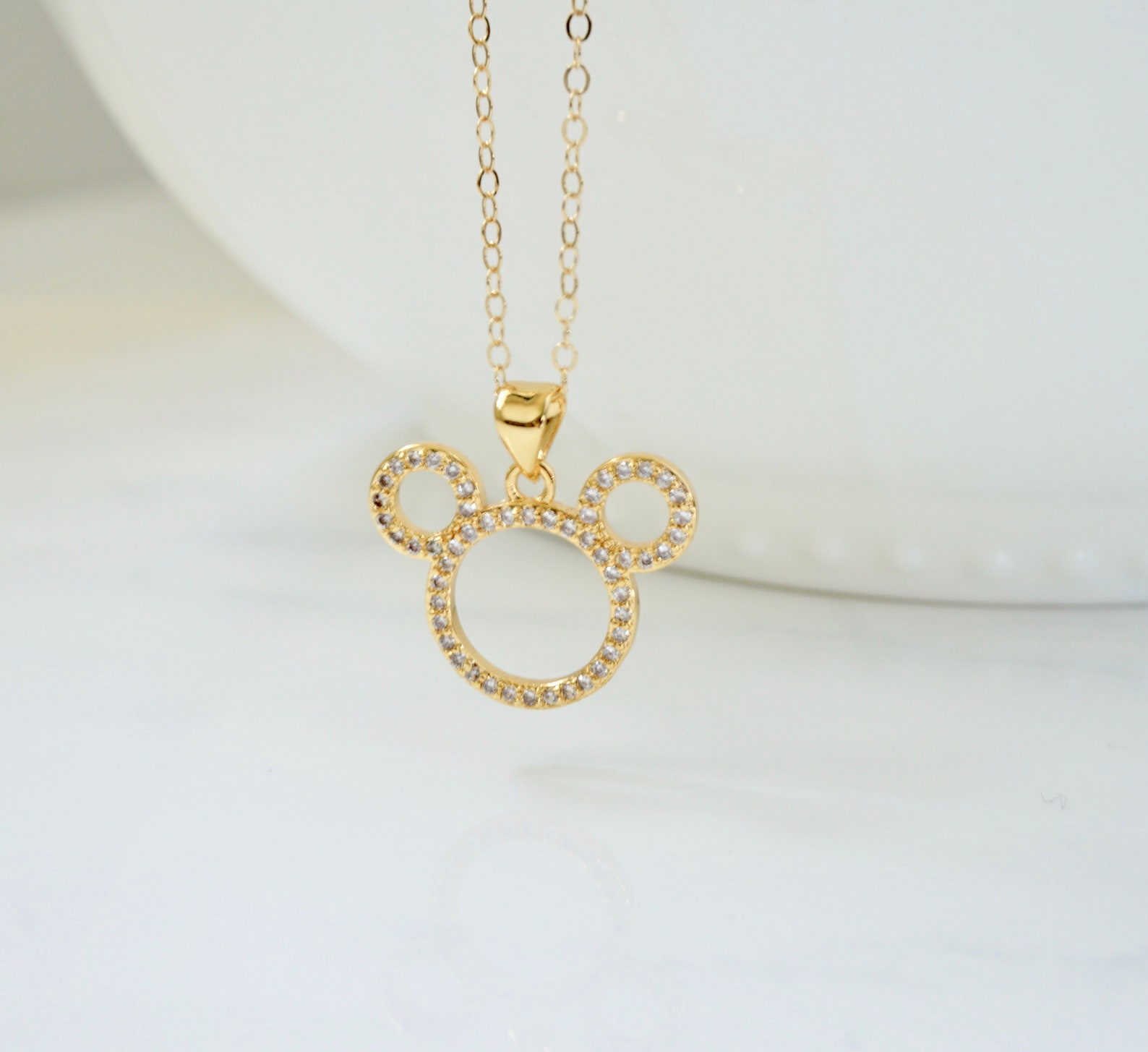 Mouse Head Charm With Crystal Cubic Zirconia Jewelry Gold - Etsy