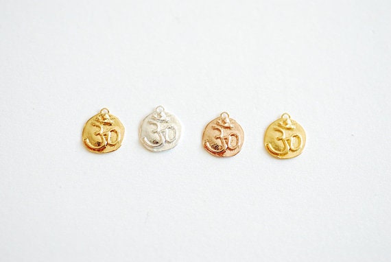 Round Coin Om Necklace, Sterling Silver Necklace, Rose Gold Necklace ...