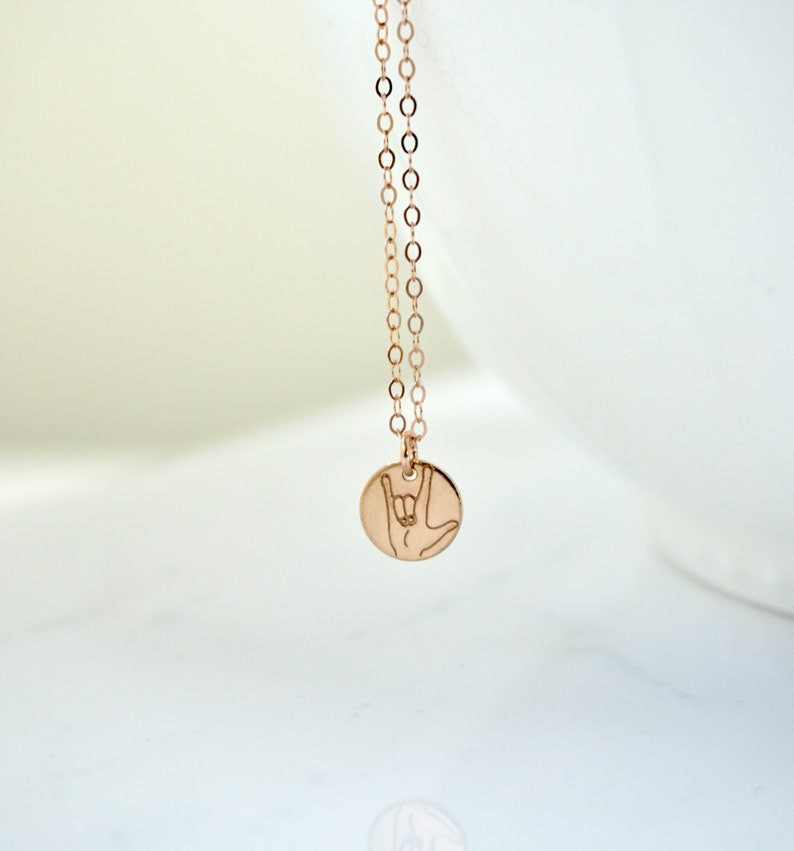 ASL Love Charm Necklace, I Love You Sign Language Necklace, Gift for ...