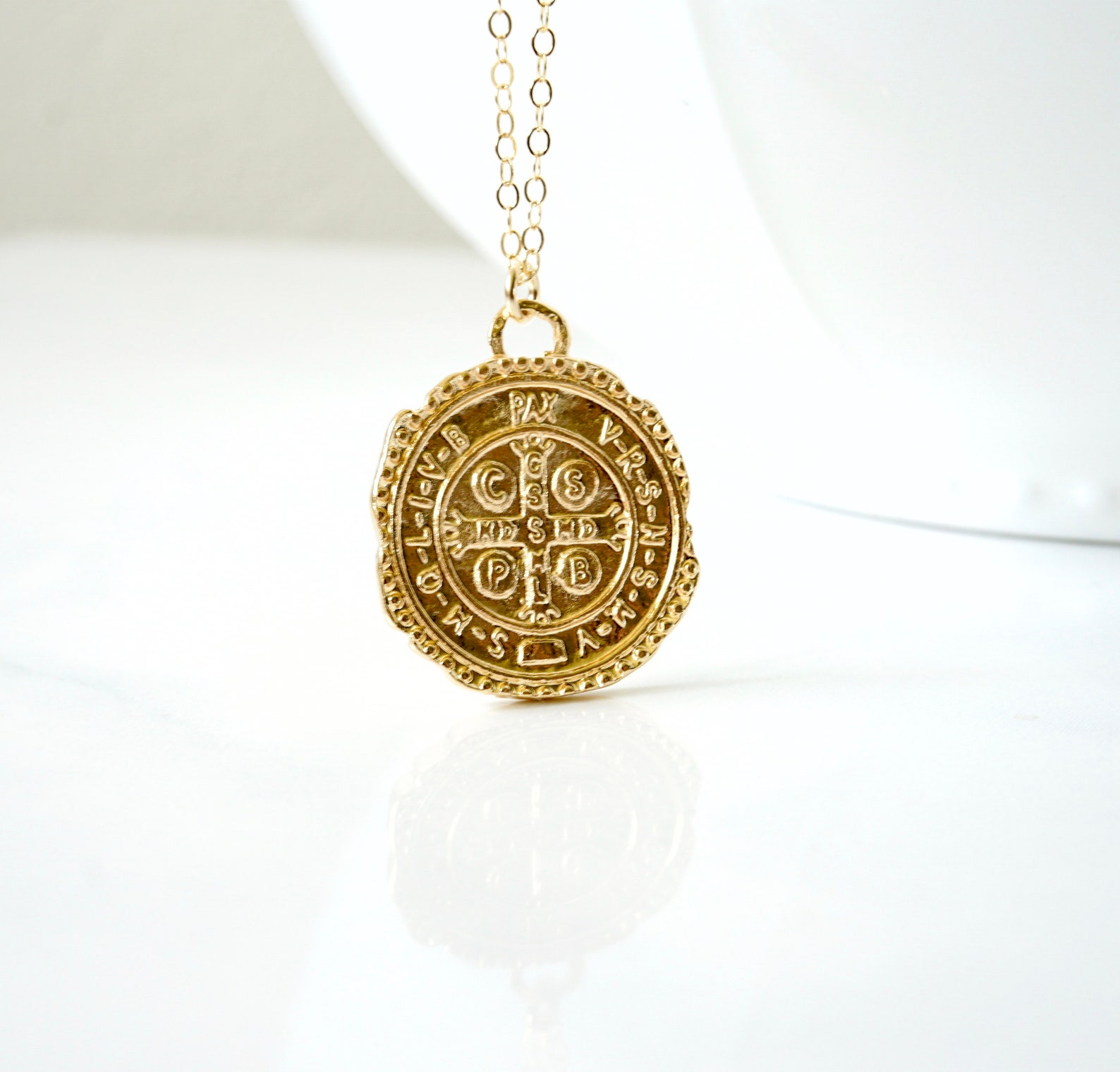 Greek Coin Necklace Gold Filled Medallion Necklace Gold - Etsy
