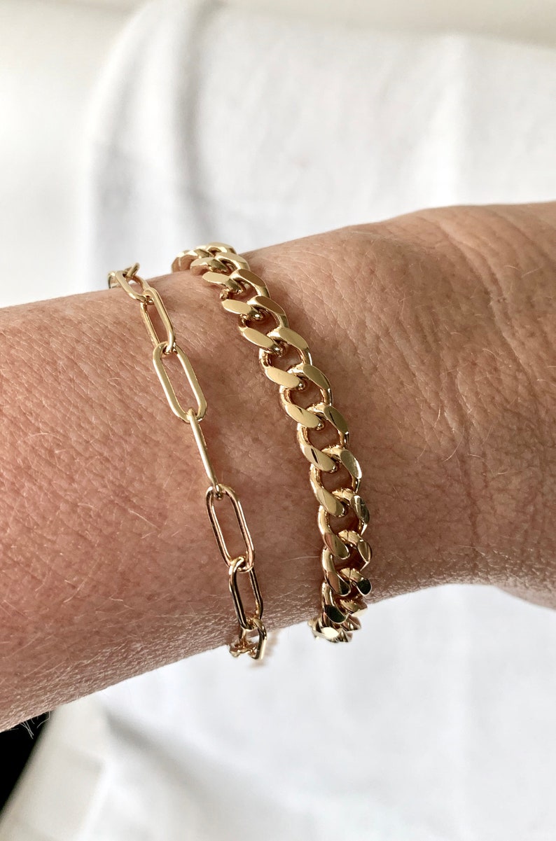 Chunky Chain Bracelet Thick Large Link Chain Stacking | Etsy