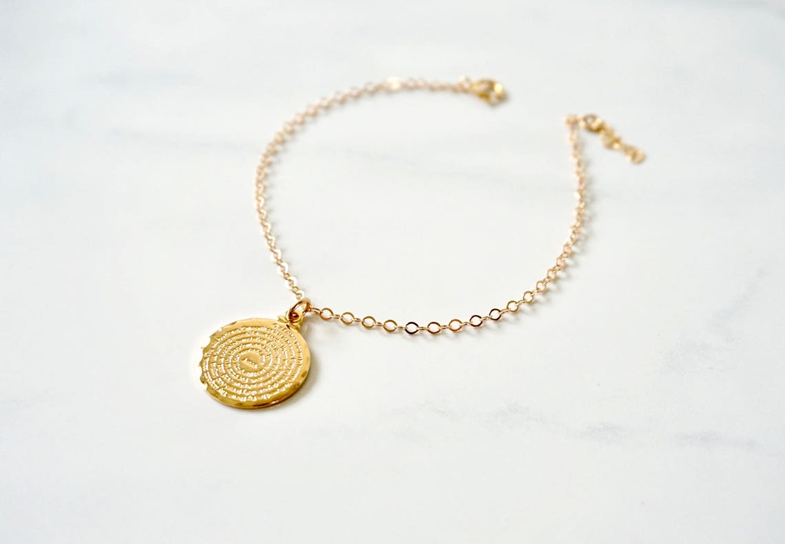 Lord's Prayer Gold Medallion Script Bracelet, Our Father Prayer Charm ...