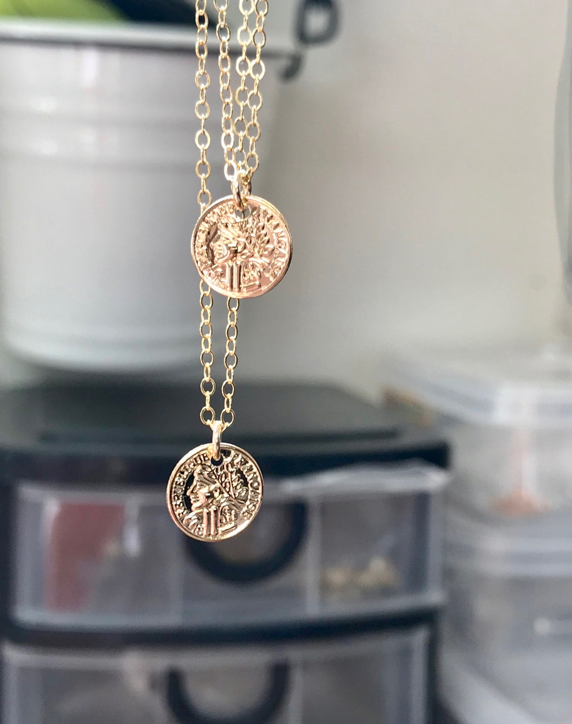 Gold Coin Necklace Set, Greek Coins, Layering Necklace, Bohemian ...