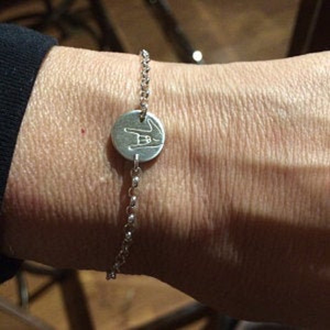 I Love You Sign Language Bracelet, Gift for Best Friend, Sterling ...