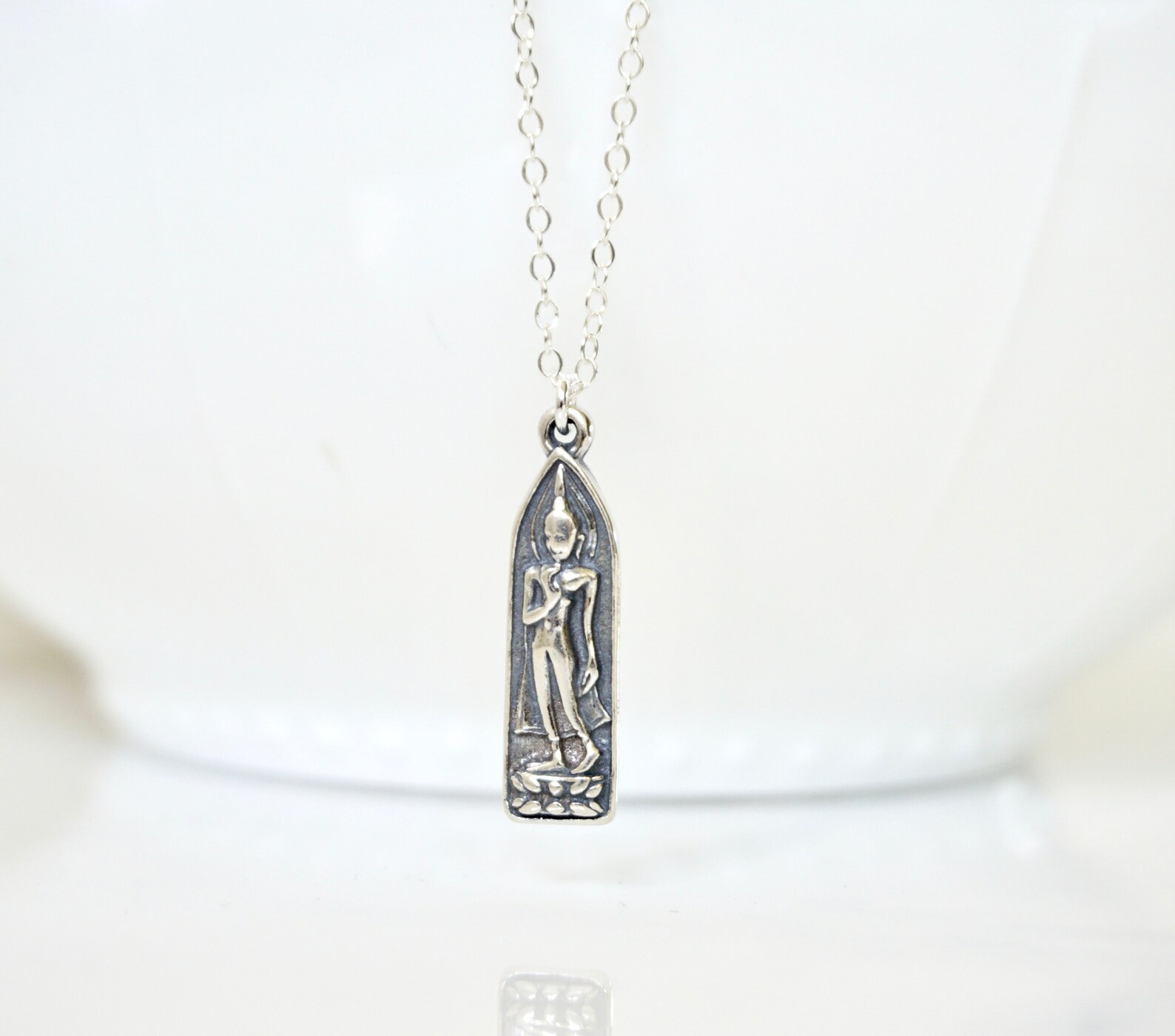 Buddha Amulet Necklace Sterling Silver Buddha Necklace - Etsy